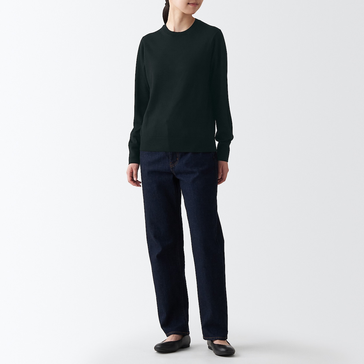 メリノウール洗えるクルーネックセーター | 無印良品