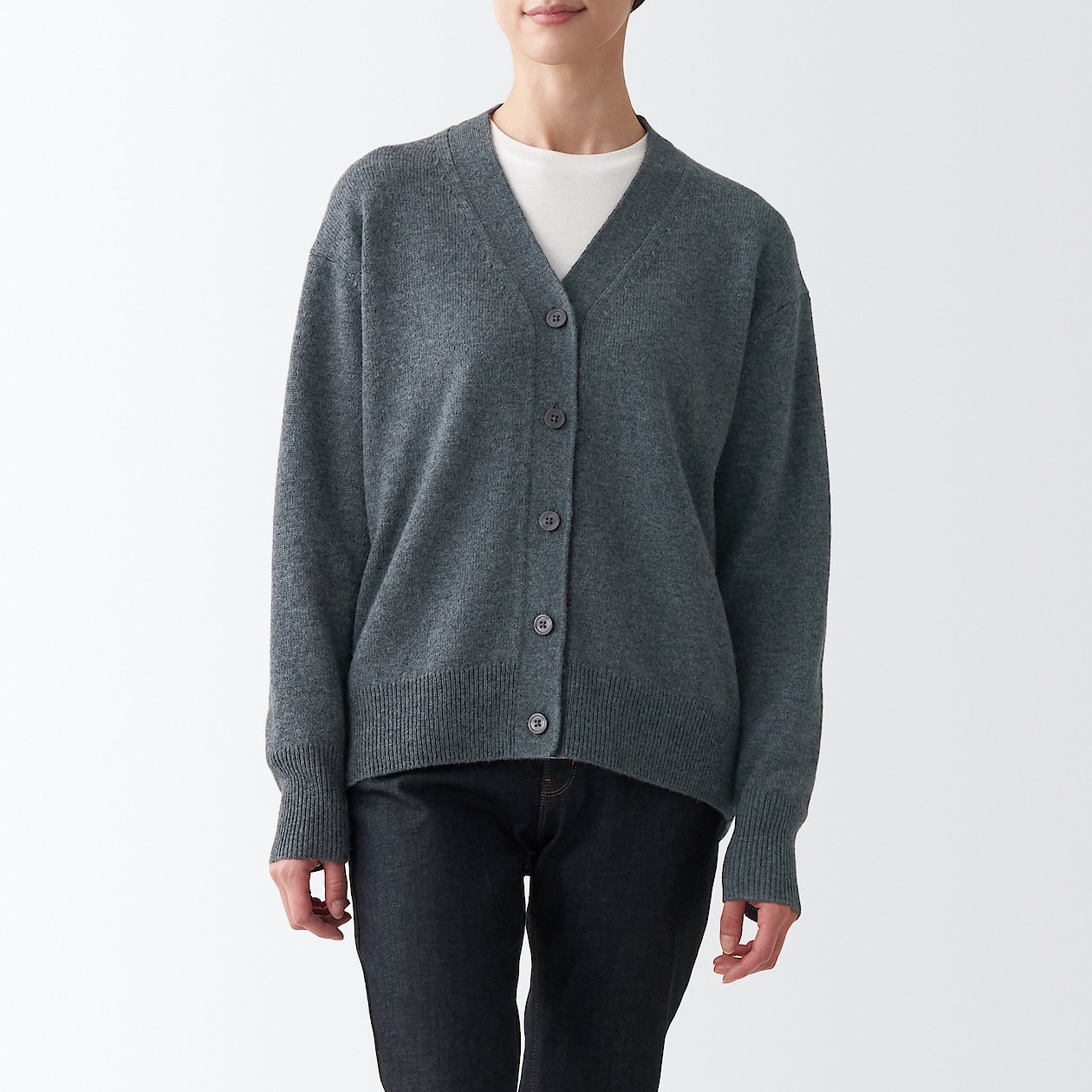 ウールミドルゲージVネックカーディガン | 無印良品