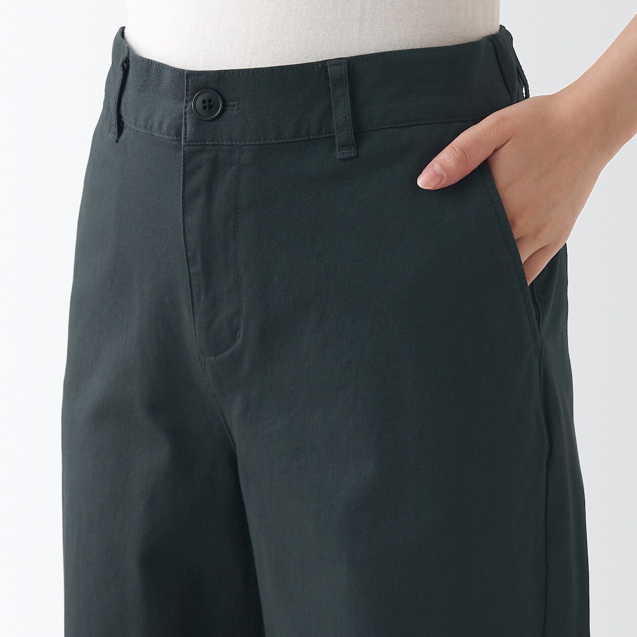 縦横ストレッチチノワイドパンツ 股下73cm | 無印良品