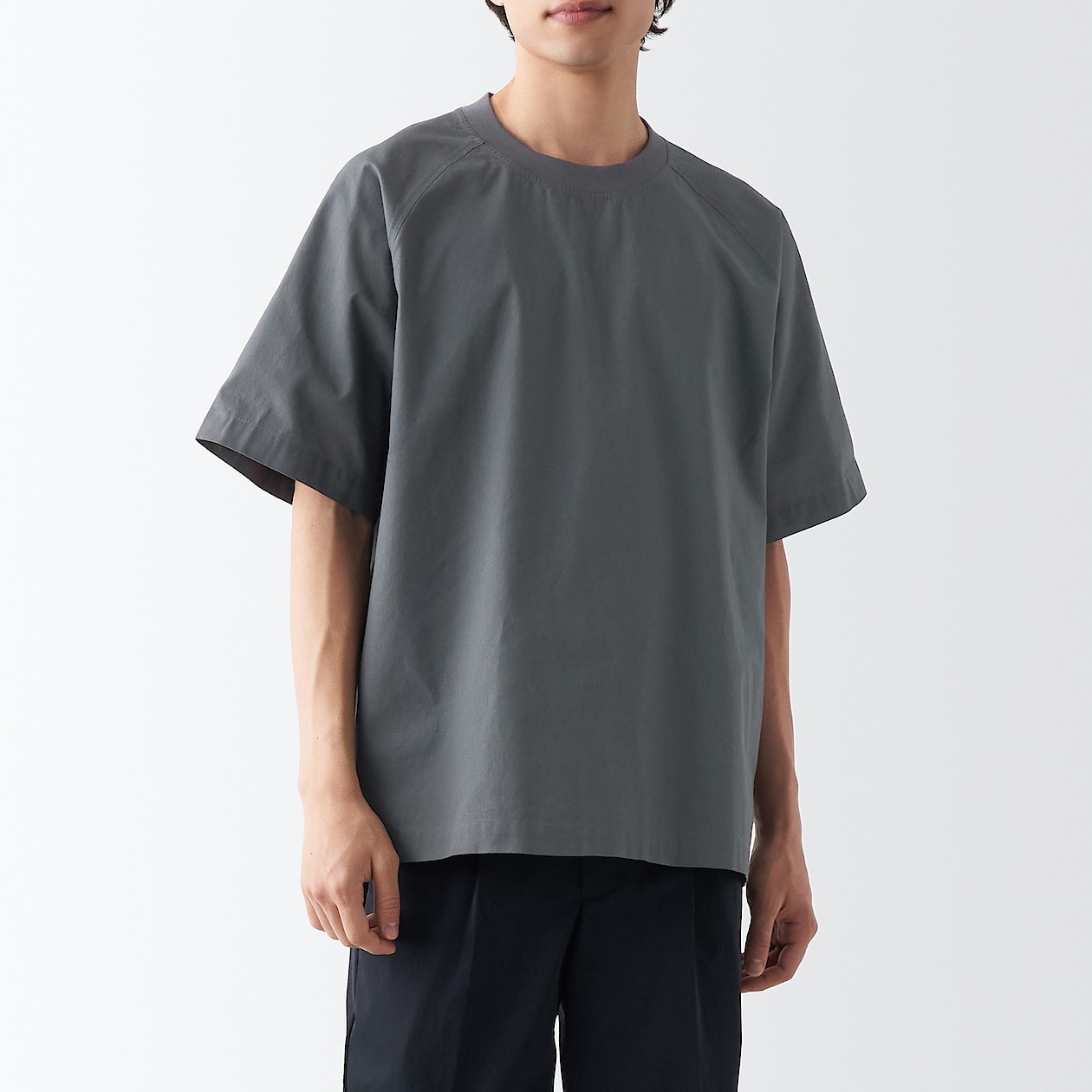 涼感クルーネック半袖布帛Tシャツ | 無印良品