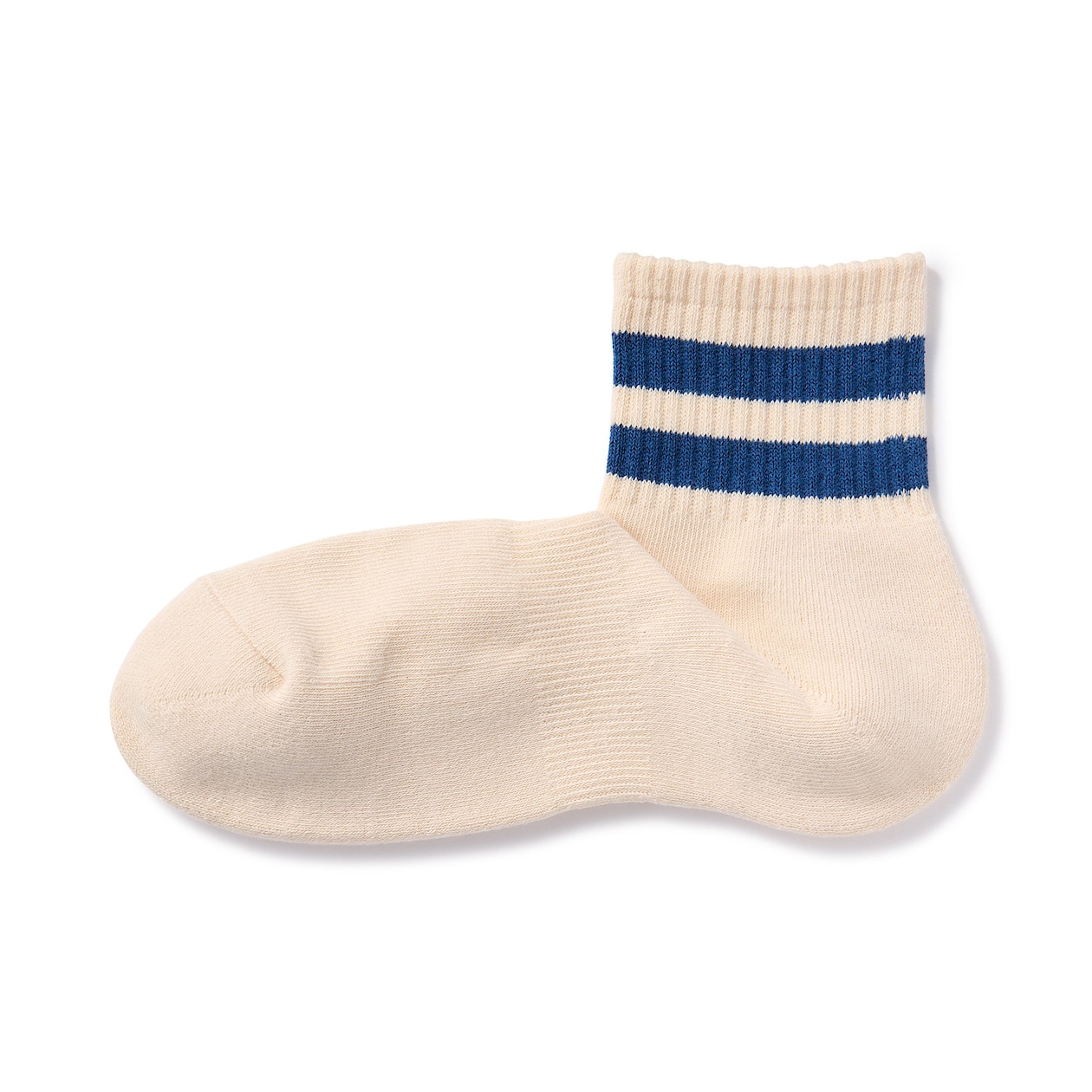 足なり直角 パイル編み 厚手ショート丈靴下（ライン／紳士） | 無印良品