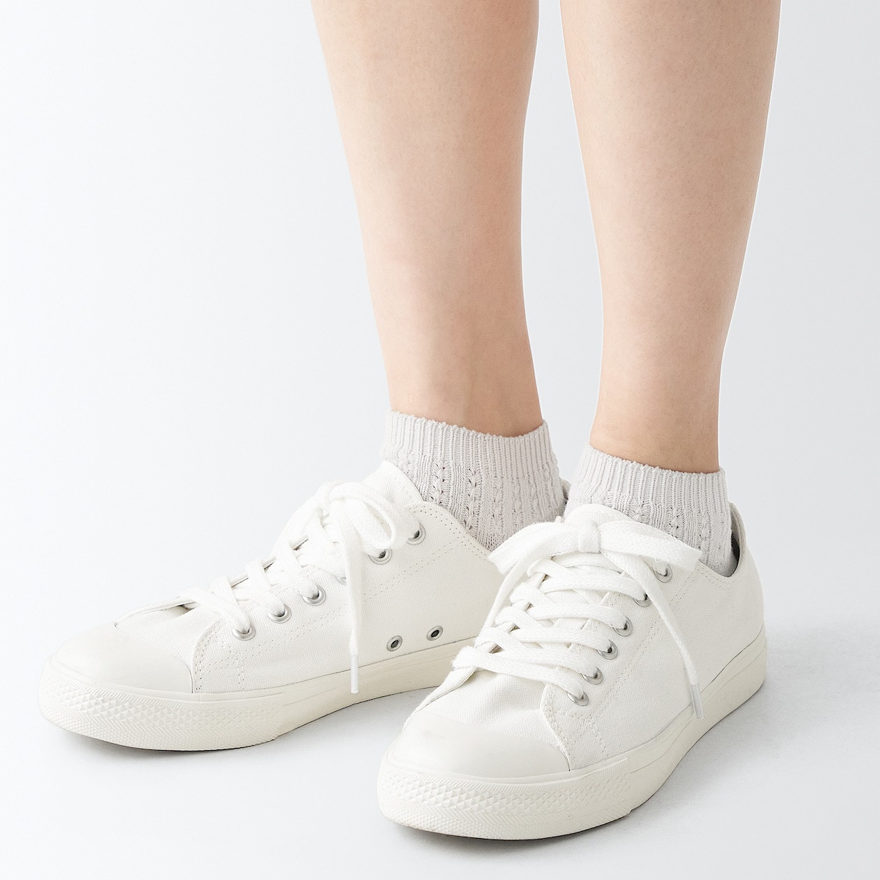 足なり直角 柄編みスニーカーイン（婦人・えらべる） | 無印良品