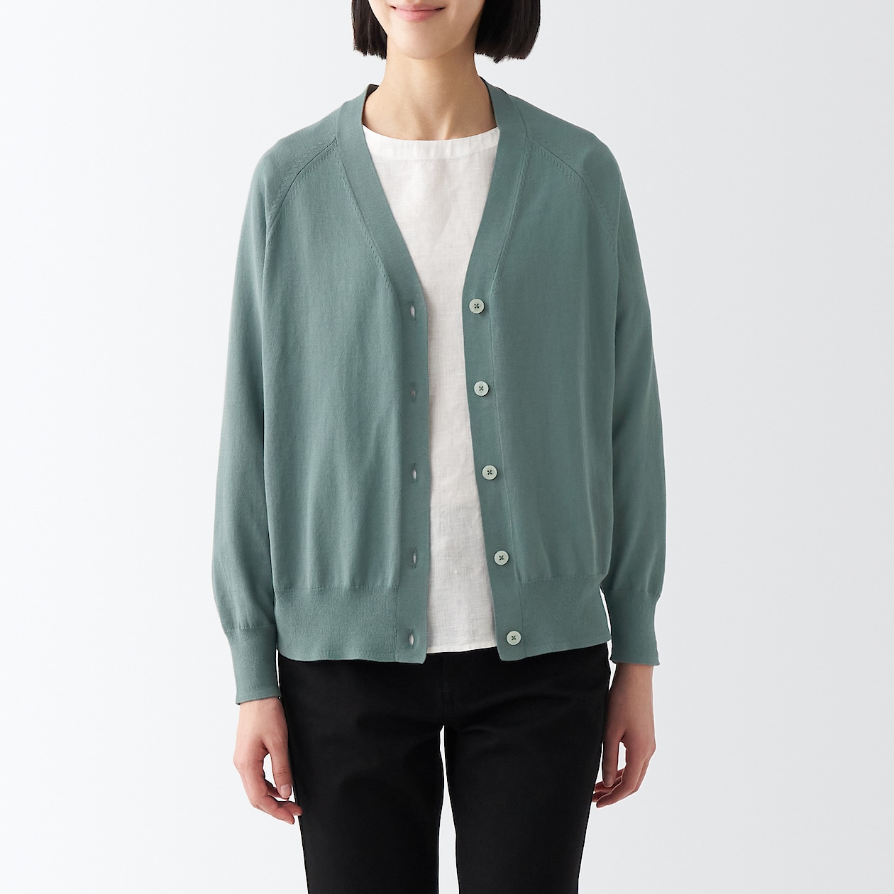 UVカット強撚Vネックワイドカーディガン | 無印良品