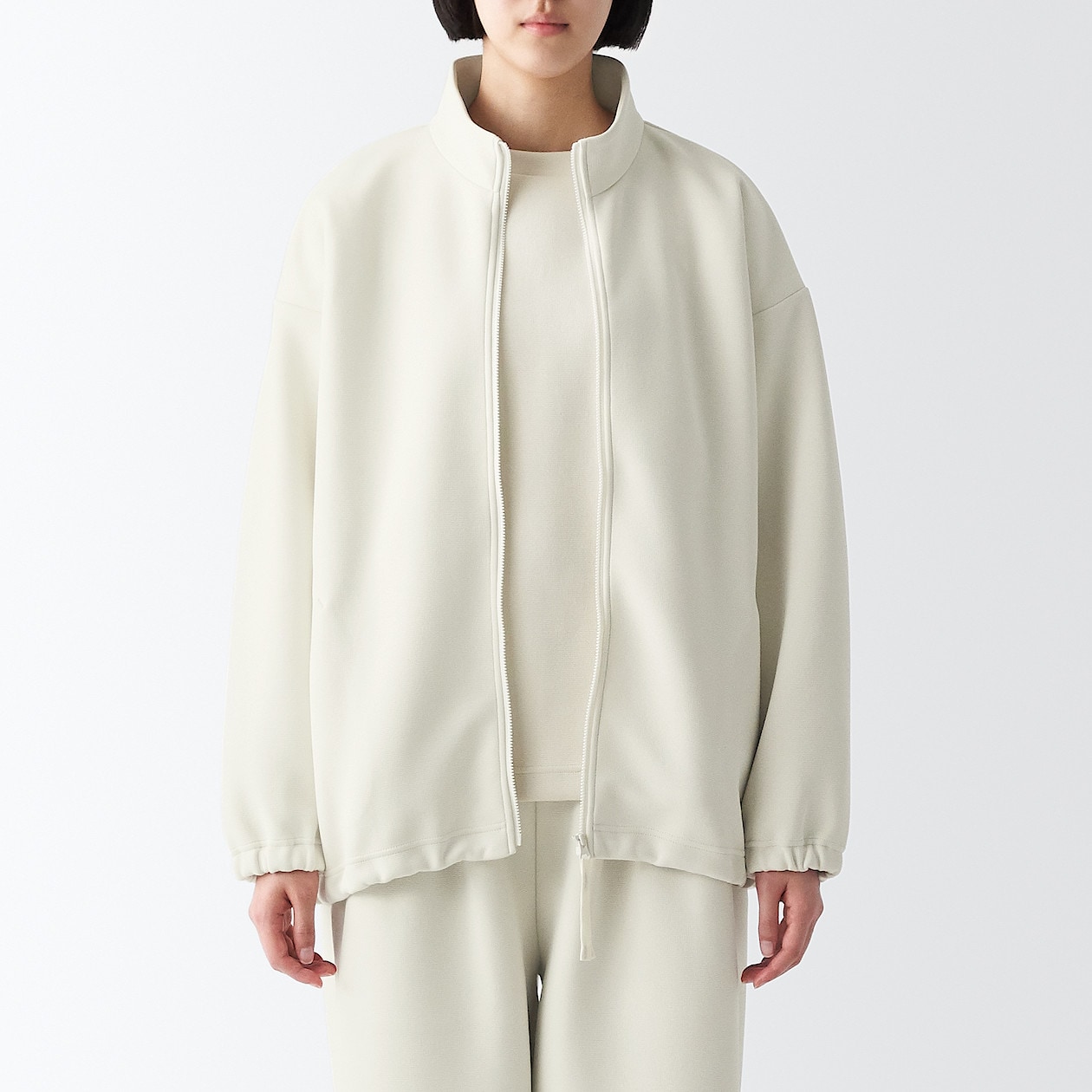 【MUJI_Labo】二重編みスウェットブルゾン | 無印良品