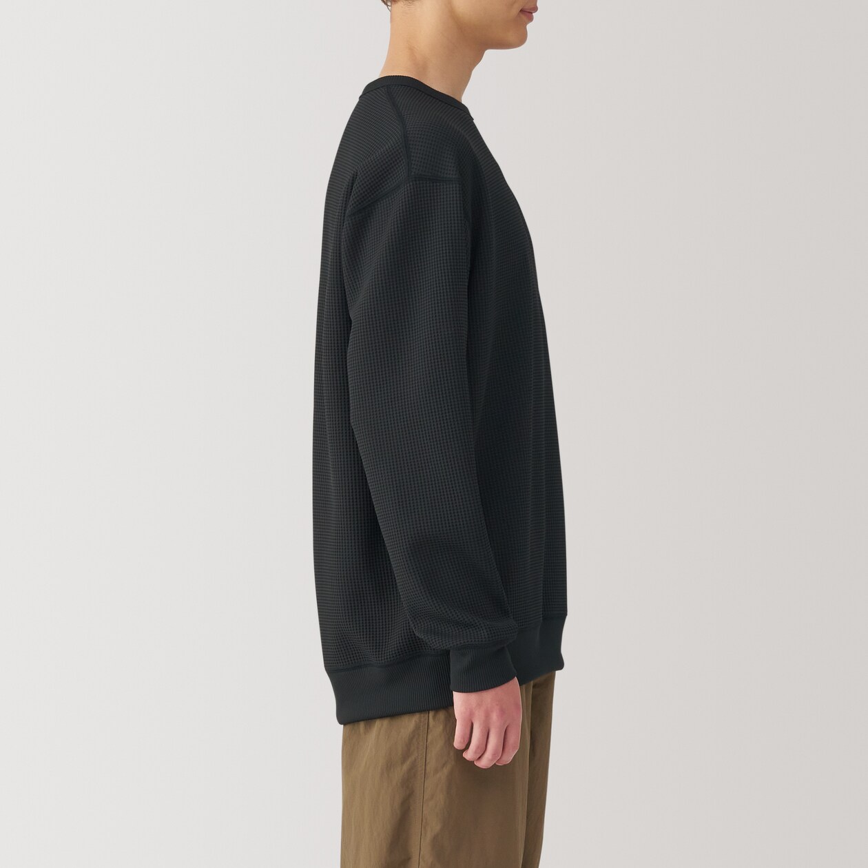 紳士 UVカット乾きやすいワッフル長袖Tシャツ | 無印良品