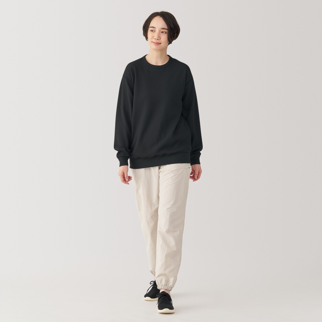 紳士 UVカット乾きやすいワッフル長袖Tシャツ | 無印良品